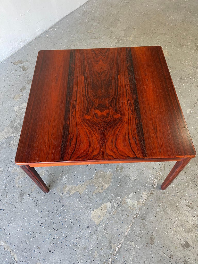 Rosewood Mid-Century Danish Modern Square Coffee Table Cocktail Side ...