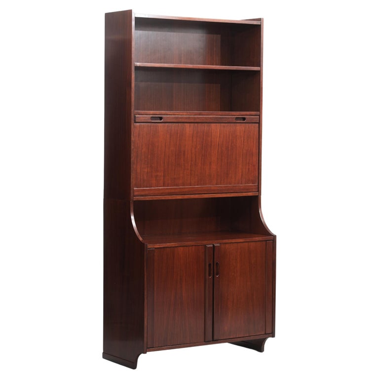 Rosewood Mid-Century Modern Rosewood High Cabinet For Sale at 1stDibs