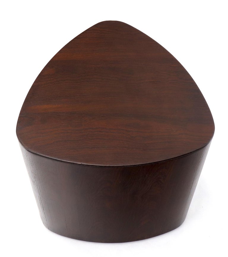 Rosewood Mid-Century Modern Rounded Triangle Shape Side End Table Stand ...