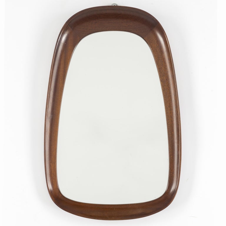 Rosewood Mirror by Atelje Glas and Tea Marked, 1960 For Sale at 1stDibs