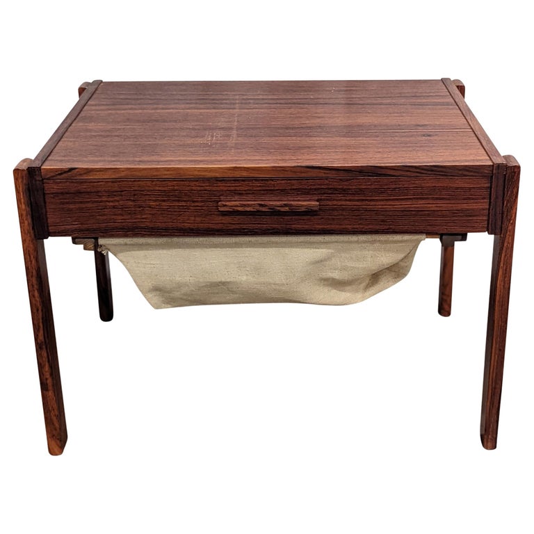 Rosewood Sewing Table W Yarn Basket Vintage Danish Mid Century "7874 ...