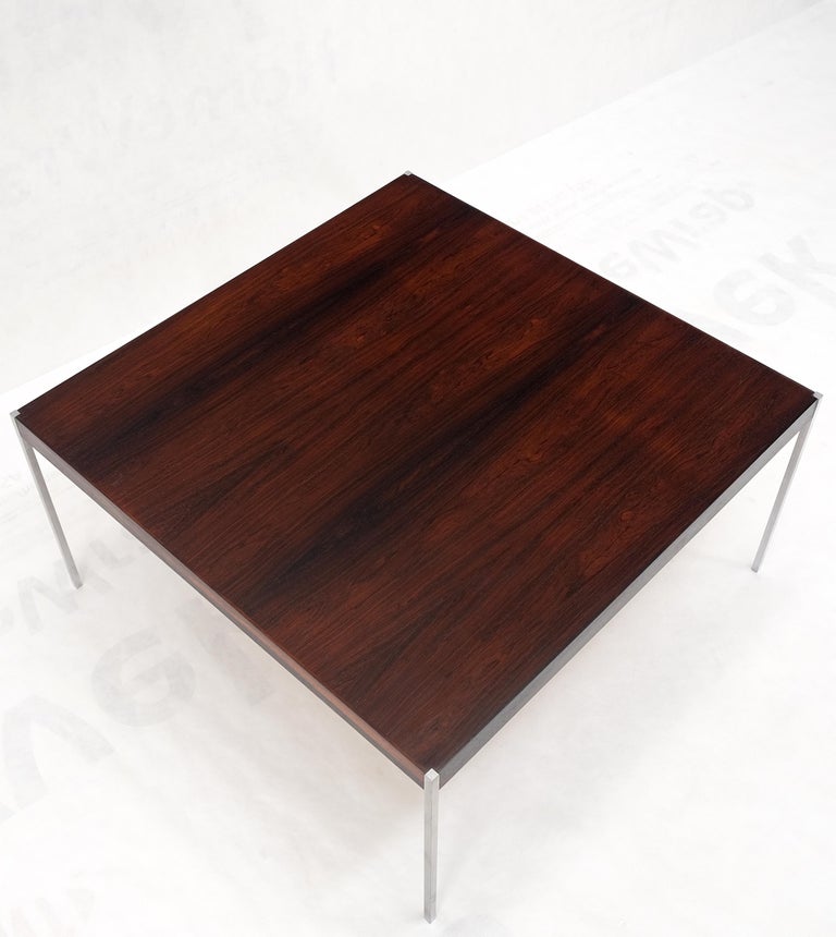 Rosewood Square Top Thin Chrome Square Bar Legs Danish Mid-Century ...