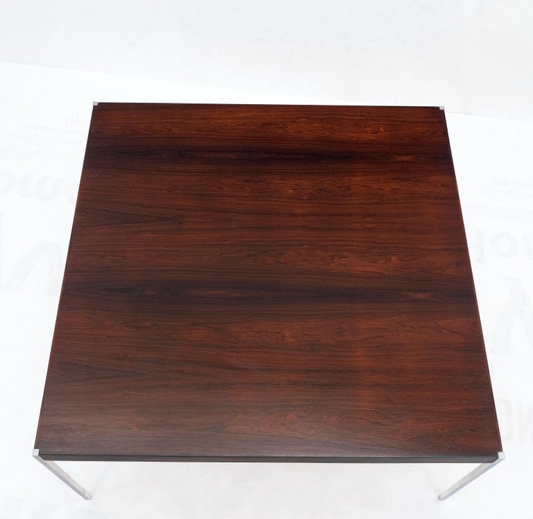 Rosewood Square Top Thin Chrome Square Bar Legs Danish Mid-Century ...