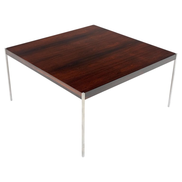 Rosewood Square Top Thin Chrome Square Bar Legs Danish Mid-Century ...