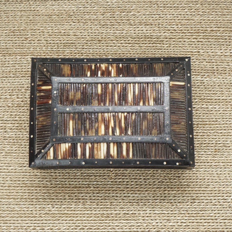 Rosewood Tea Caddy with Ebony, Ivory and Porcupine Quill Detailing For ...