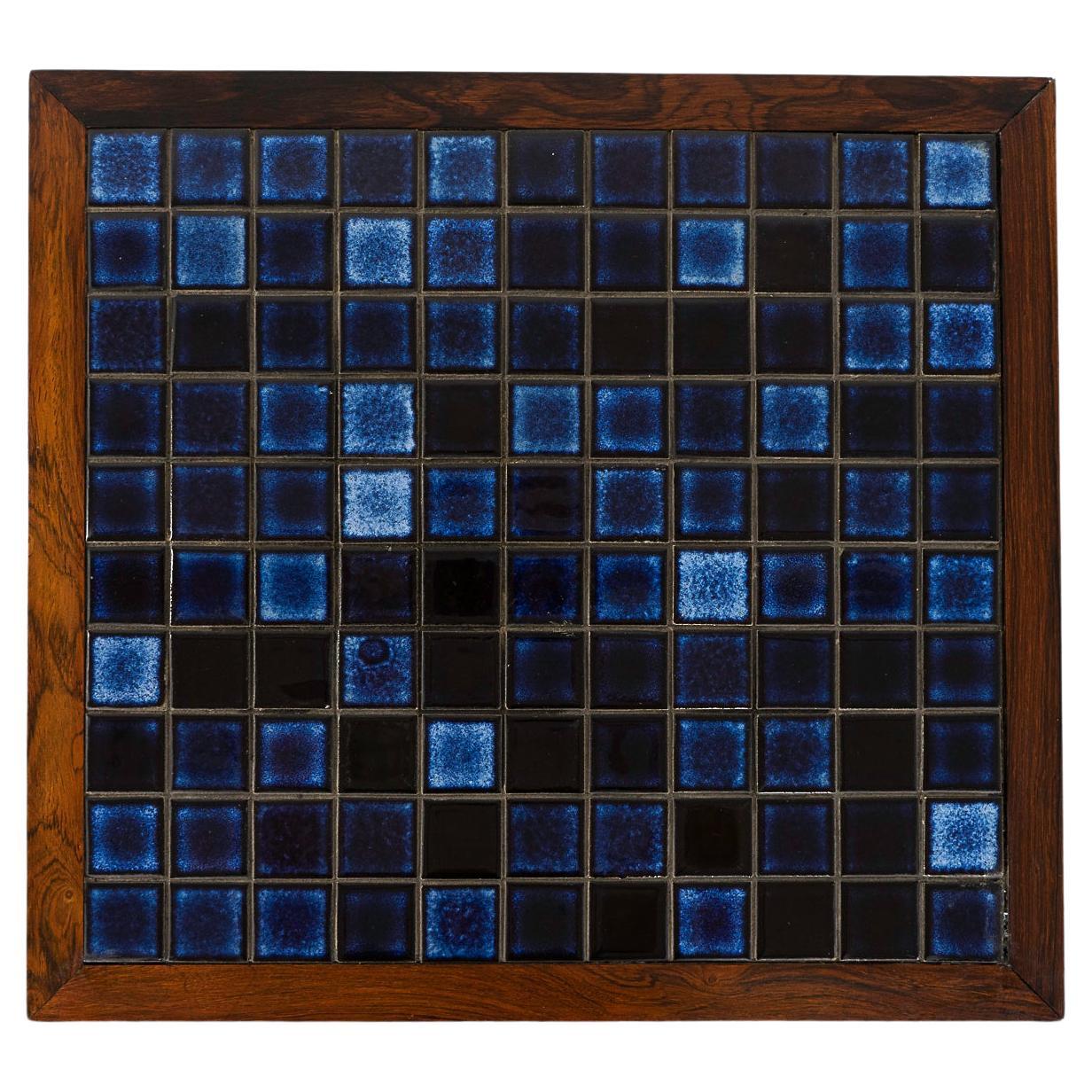 Rosewood and Tile Scandinavian Side Table For Sale at 1stDibs