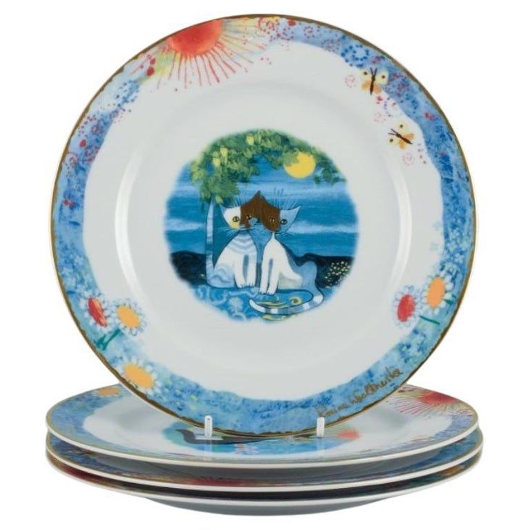 Rosina Wachtmeister for Goebel, Germany, four porcelain plates with cat ...