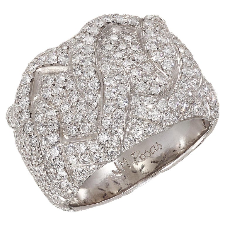 Rosior Contemporary Cocktail Ring in Platinum and Diamonds Signed by ...