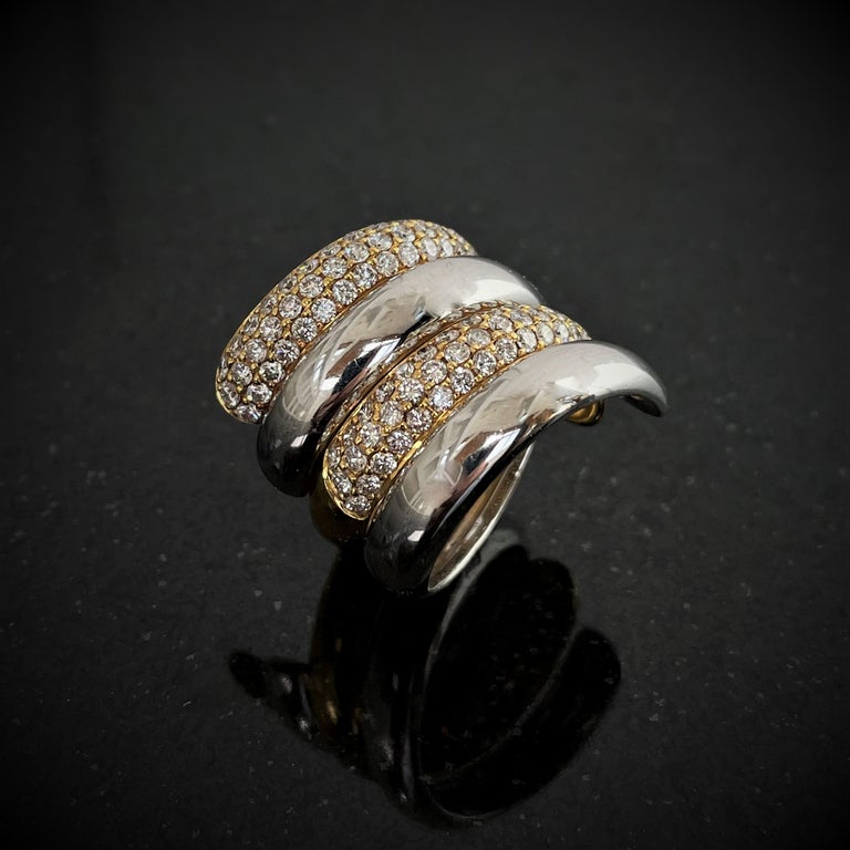 Rosior "Detachable" Rings set with Diamonds in White and Yellow Gold ...