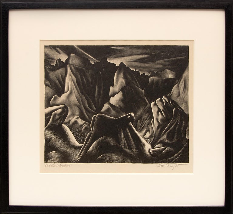 Ross Braught - Bad Lands Nocturne- South Dakota Landscape, Modernist ...