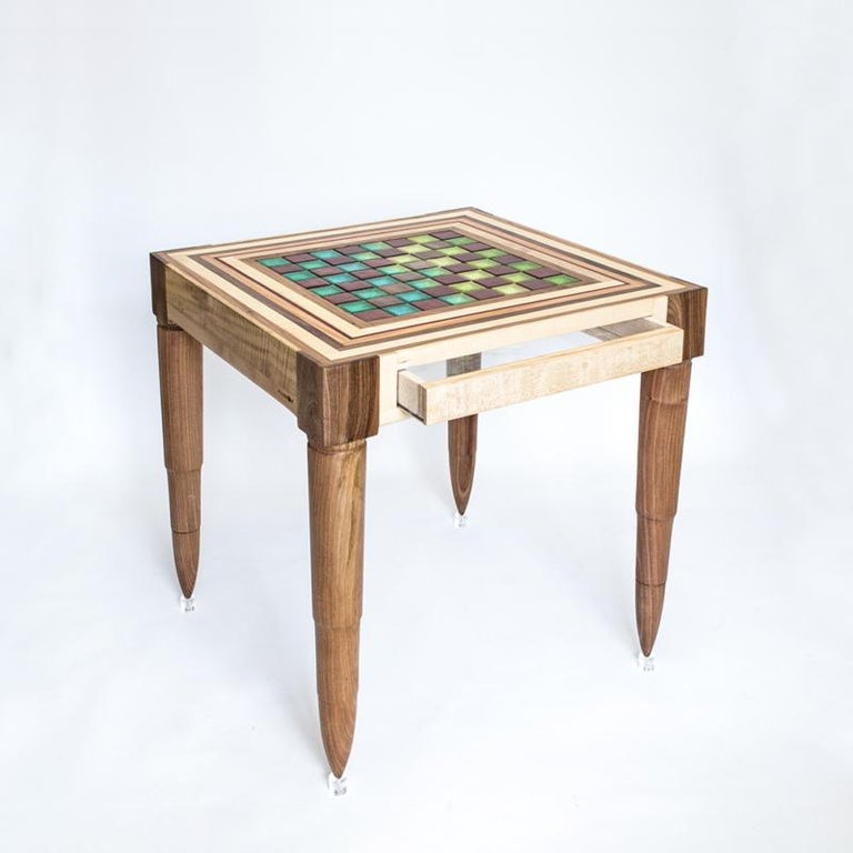 Chaturanga Chess Table in Wood by Hillsideout at 1stDibs