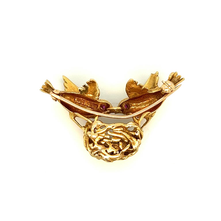 Rossi Birds Pearl Brooch For Sale at 1stDibs