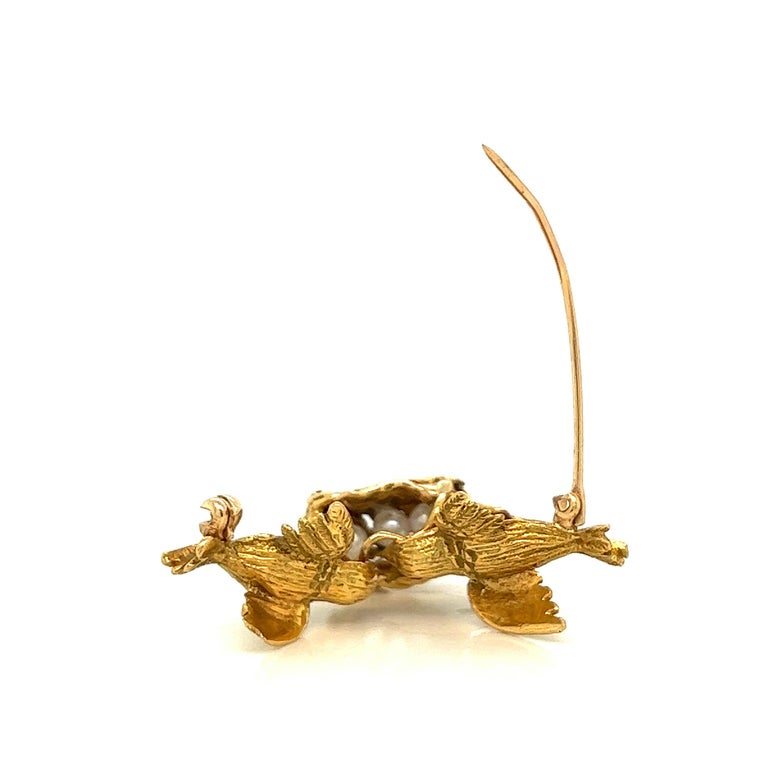 Rossi Birds Pearl Brooch For Sale at 1stDibs