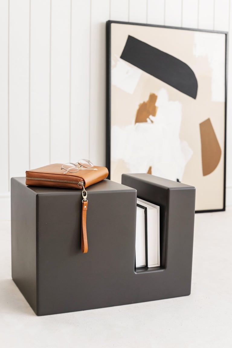 Rota Side Table with Multi-Angel Use, Dark Grey Colour For Sale at 1stDibs