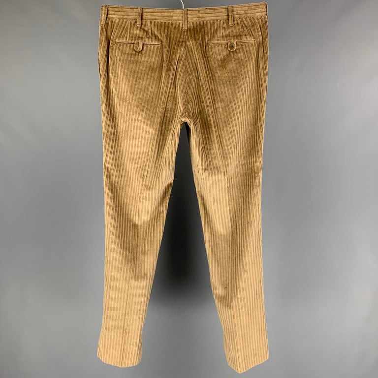 ROTA Size 36 Brown Corduroy Cotton Button Fly Dress Pants For Sale at ...