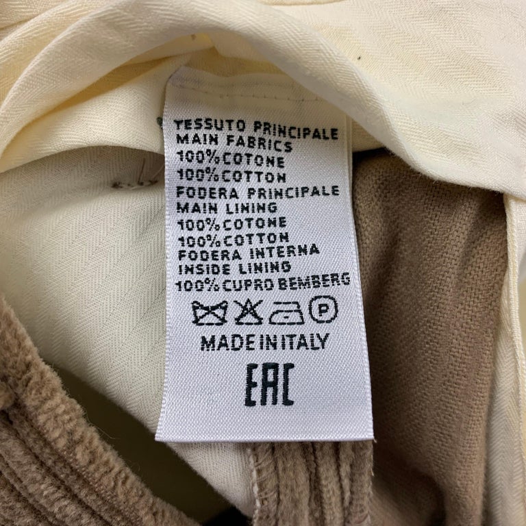 ROTA Size 36 Brown Corduroy Cotton Button Fly Dress Pants For Sale at ...