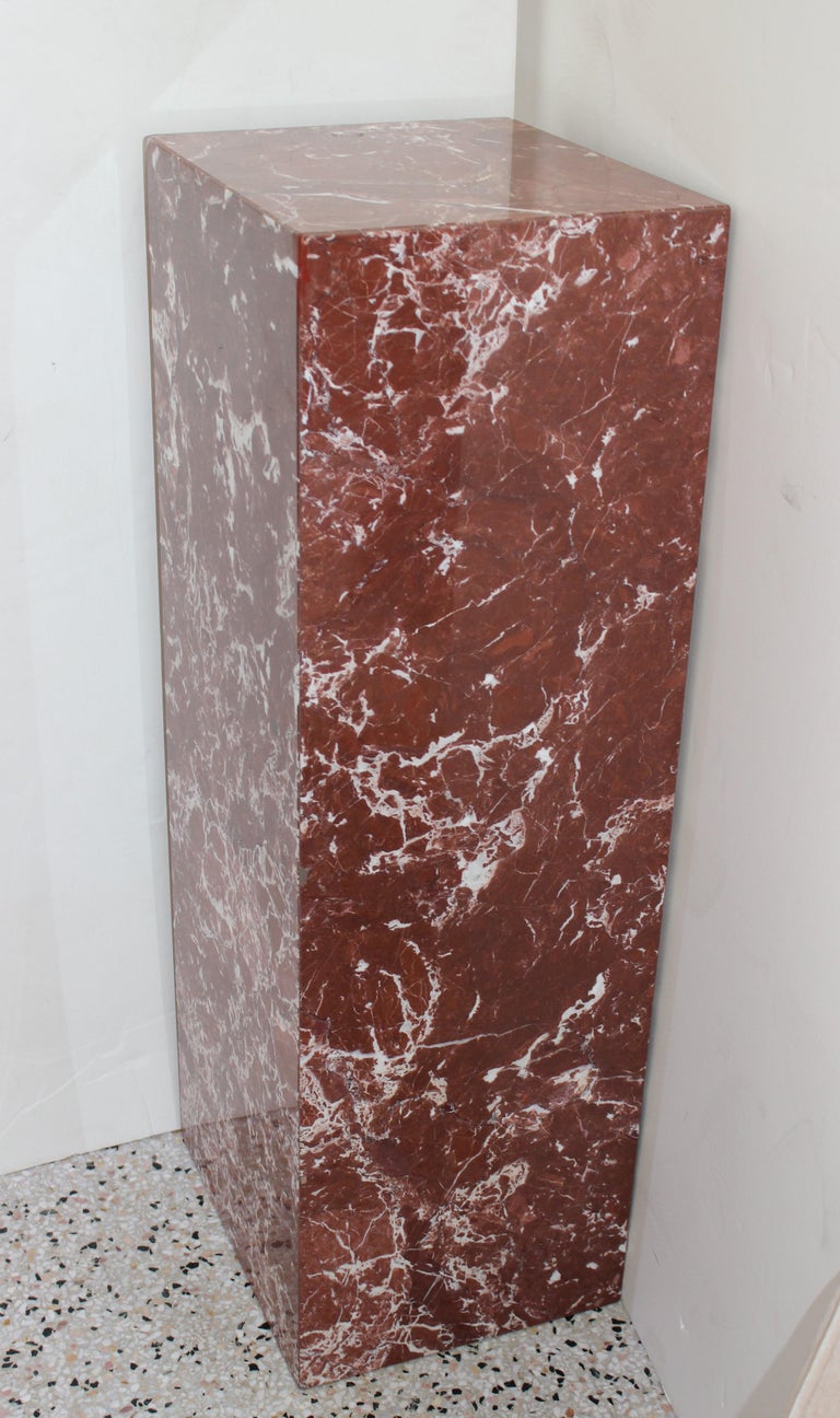 Rouge Marble Pedestal at 1stDibs