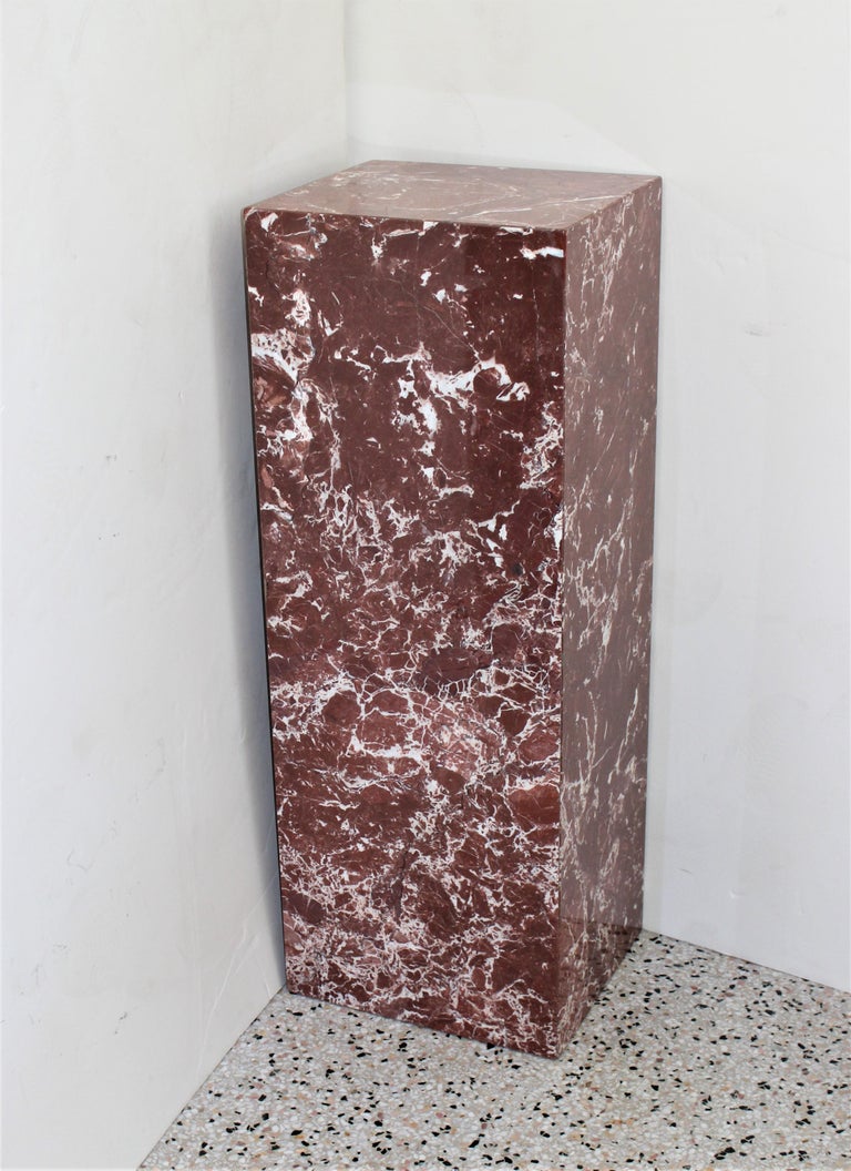Rouge Marble Pedestal at 1stDibs