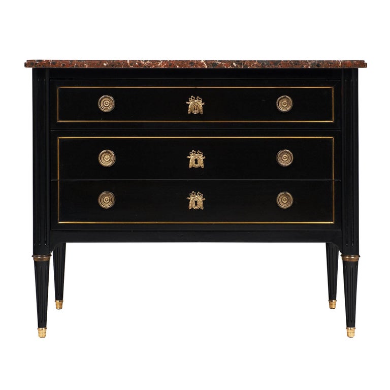 “Rouge Royal" Marble Topped Louis XVI Style Chest at 1stDibs