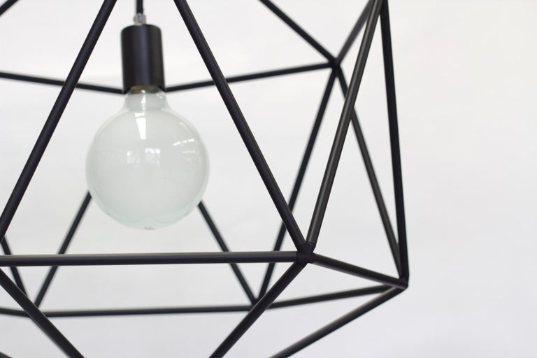 Rough Diamond Globe, Copper Wire Frame Geometric Pendant Light For Sale ...