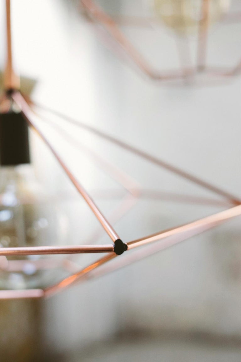 Rough Diamond, Type B, Brass Wire Frame Geometric Pendant Light For ...