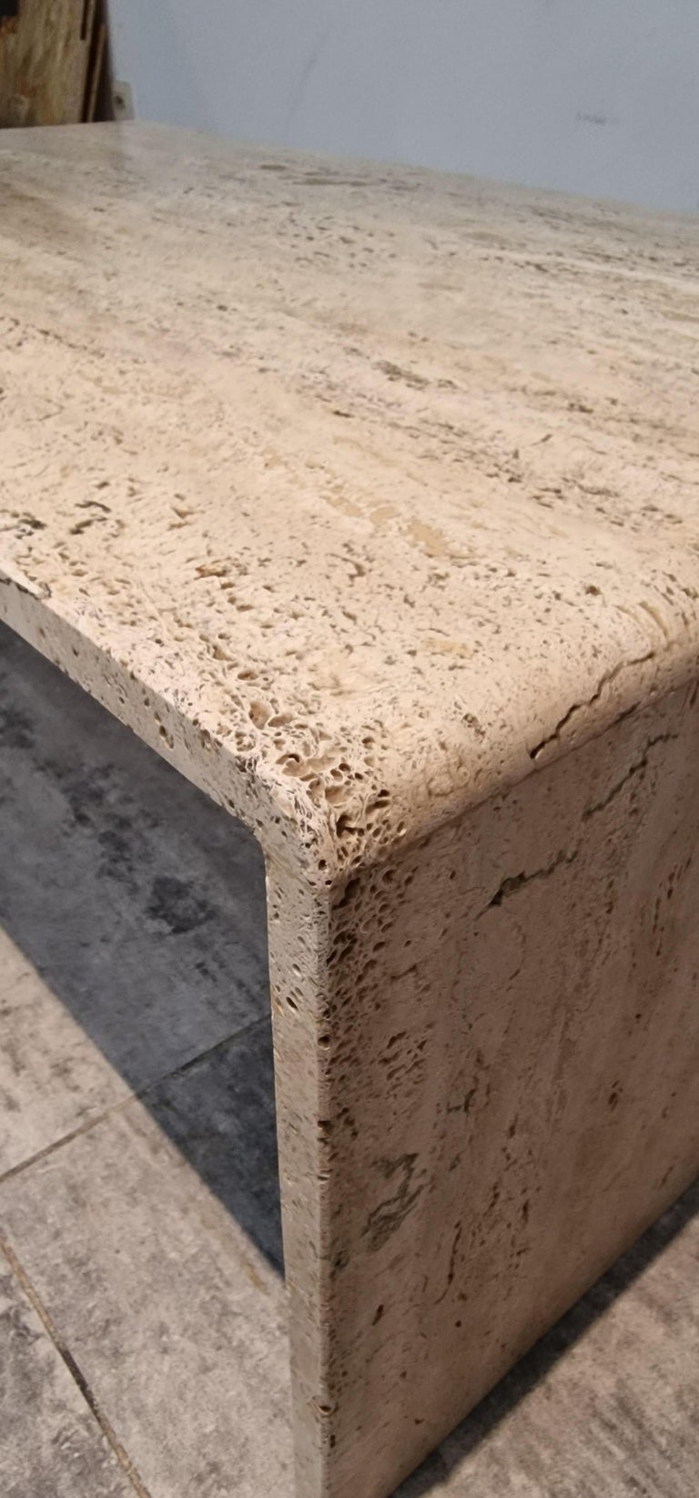 Rough Travertine Coffee Table by Up and Up, Italy For Sale at 1stDibs