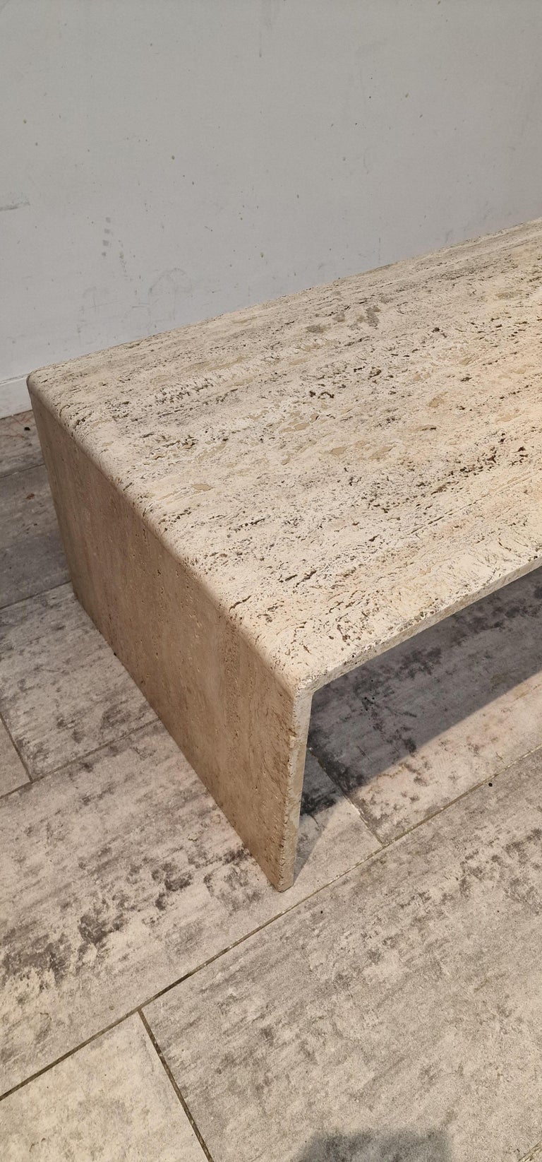 Rough Travertine Coffee Table by Up and Up, Italy For Sale at 1stDibs
