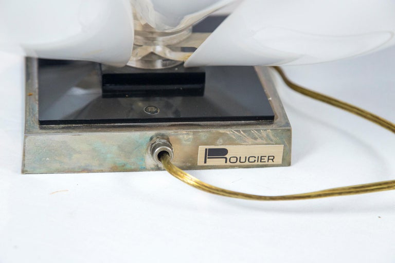 Rougier Lucite Lotus Lamp at 1stDibs | lotus lamp cabinet light