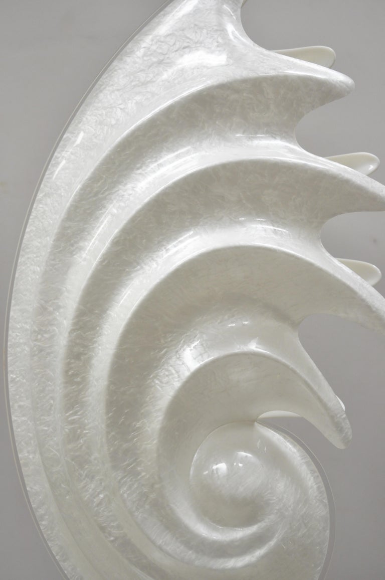 Rougier Molded Lucite Acrylic Large Shell Form Pearlescent Pearl White ...