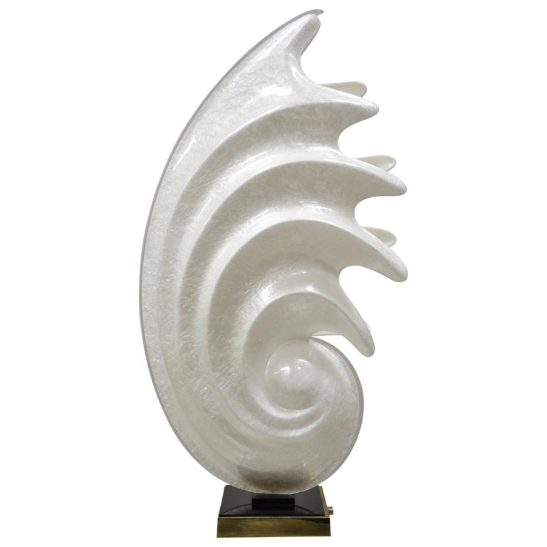 Rougier Molded Lucite Acrylic Large Shell Form Pearlescent Pearl White ...