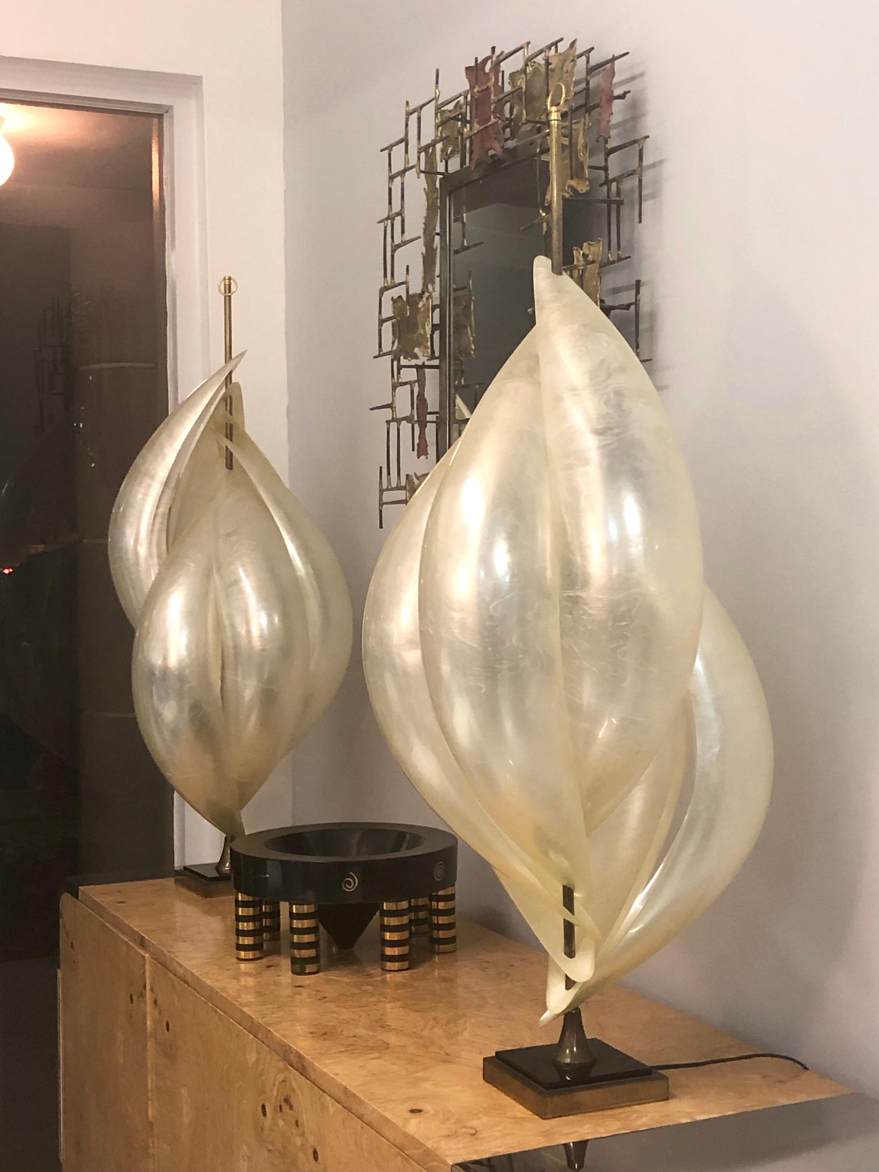 Rougier Monumental Pair of Modern Abstract Table Lamps, 1980s at 1stDibs