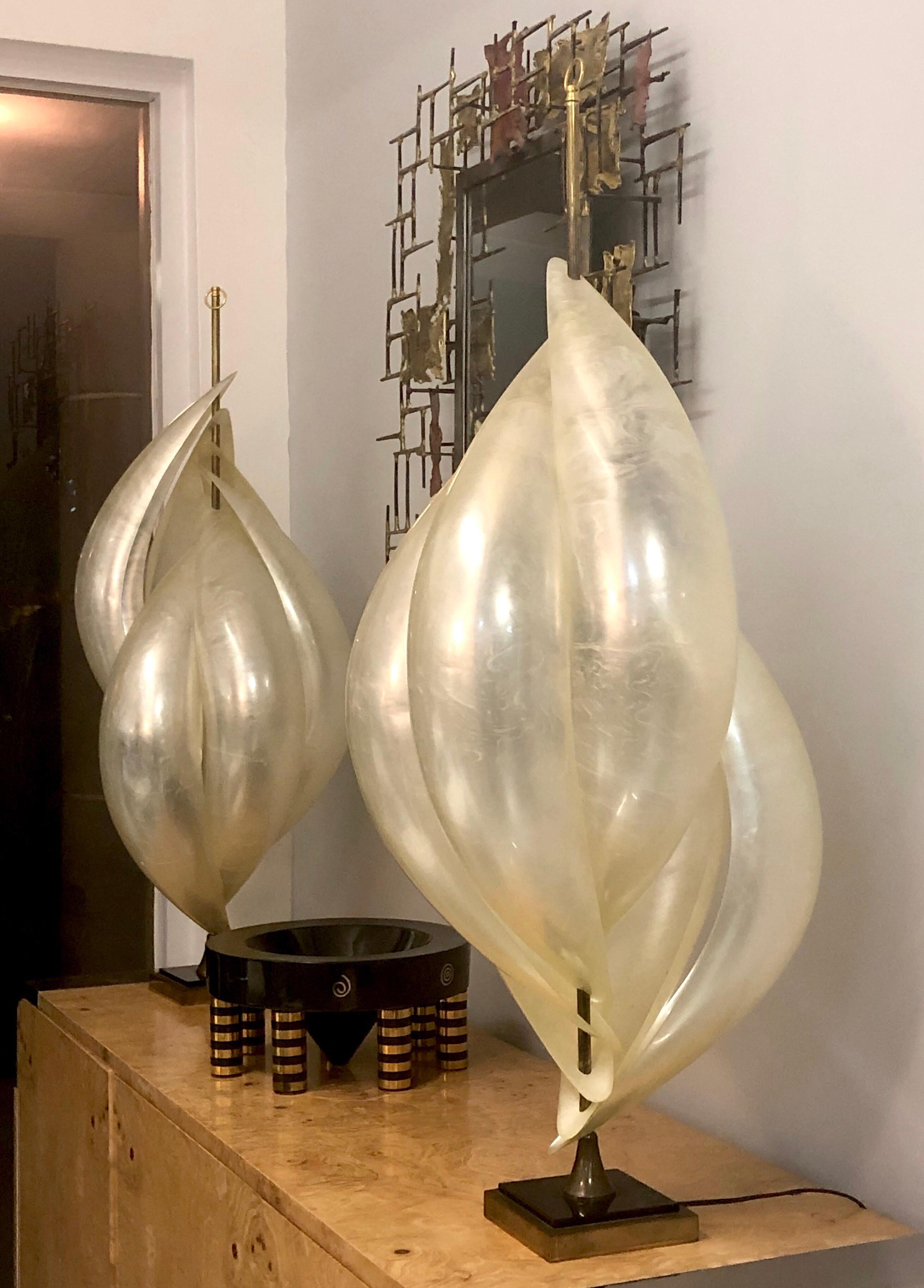 Rougier Monumental Pair of Modern Abstract Table Lamps, 1980s at 1stDibs