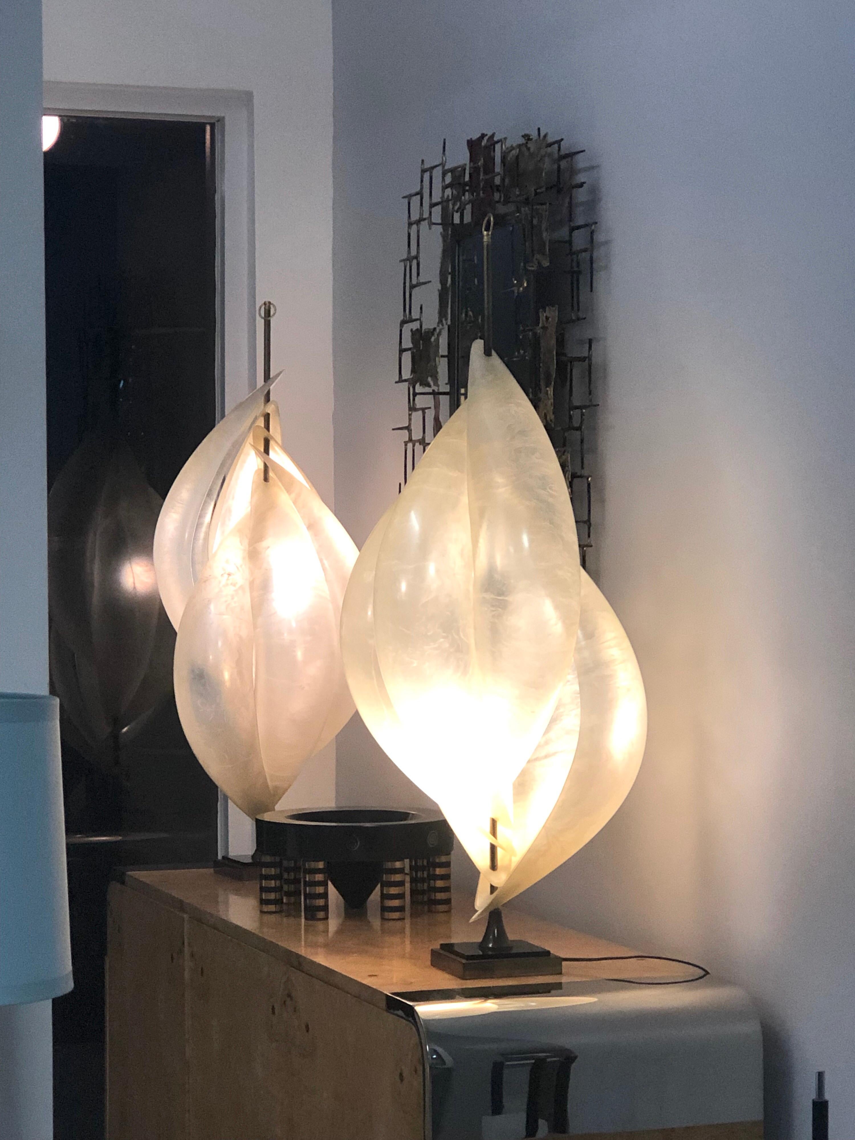 Rougier Monumental Pair of Modern Abstract Table Lamps, 1980s at 1stDibs