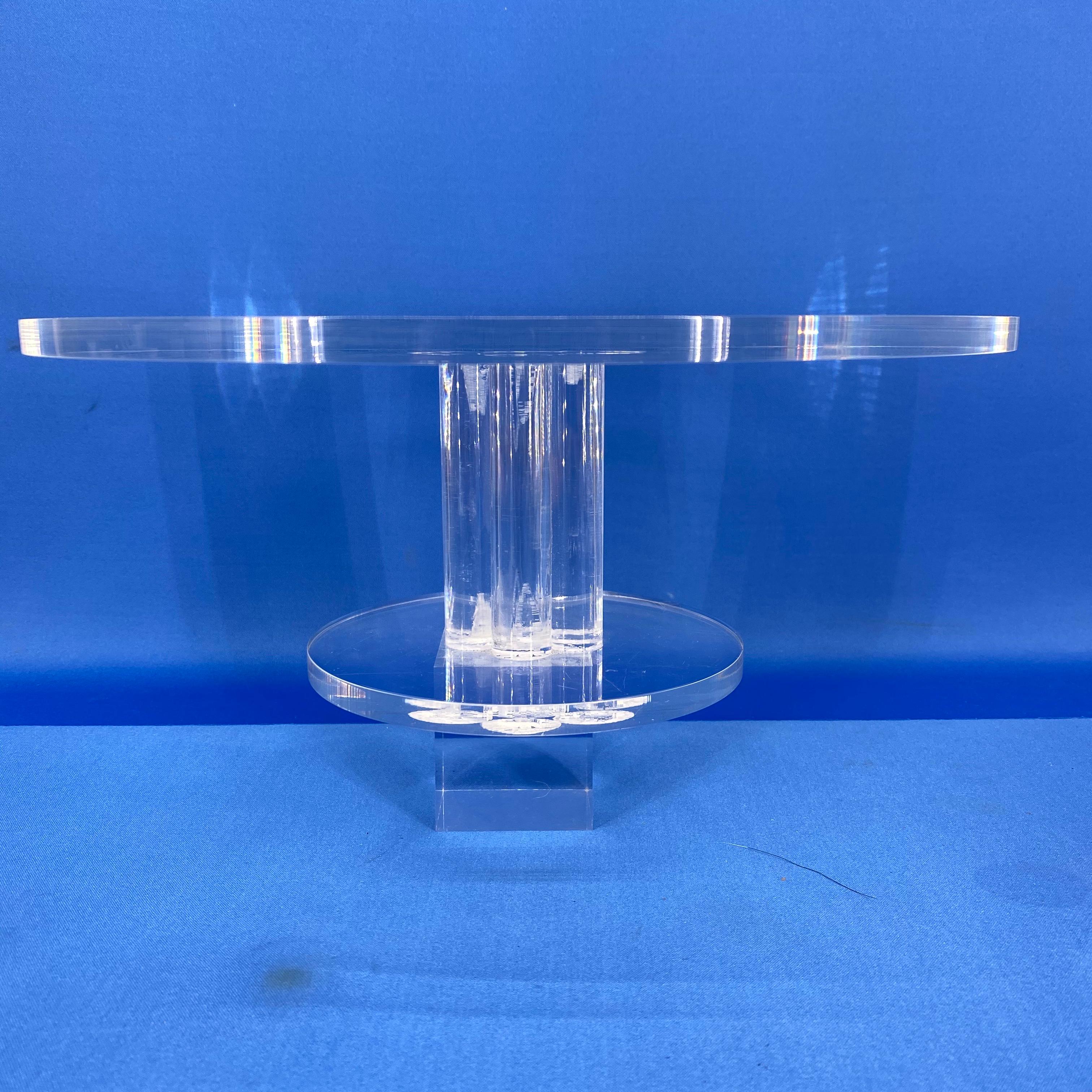 Round 1960s Vintage Lucite Cake Stand at 1stDibs