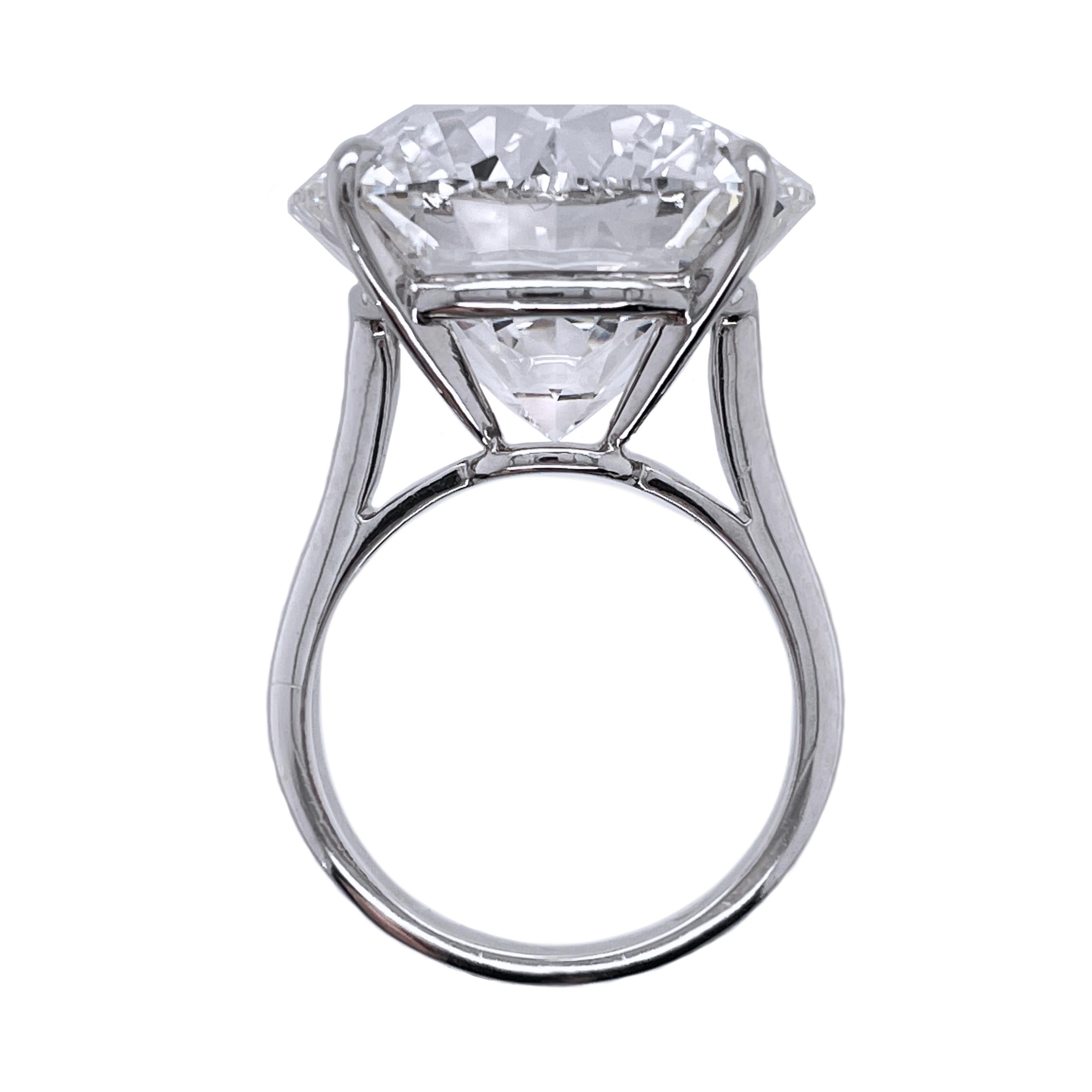 21.05 Carat Round Brilliant Cut Diamond Ring, GIA Certified For Sale at ...
