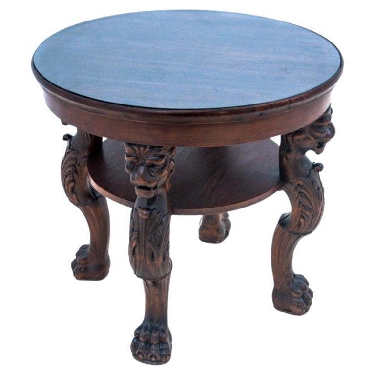 Round Antique Coffee Table with Lions, Western Europe, circa 1900 at ...