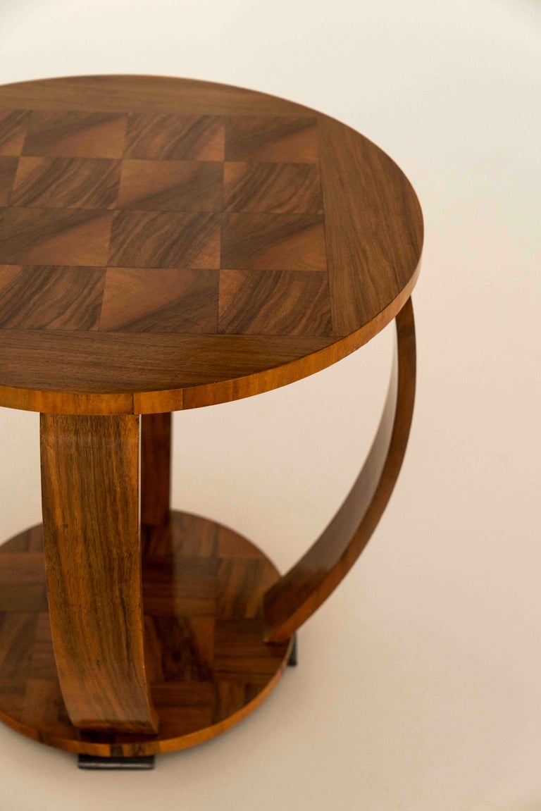 Round Art Deco Coffee Table with Chesspiece Motiv on Top For Sale at ...