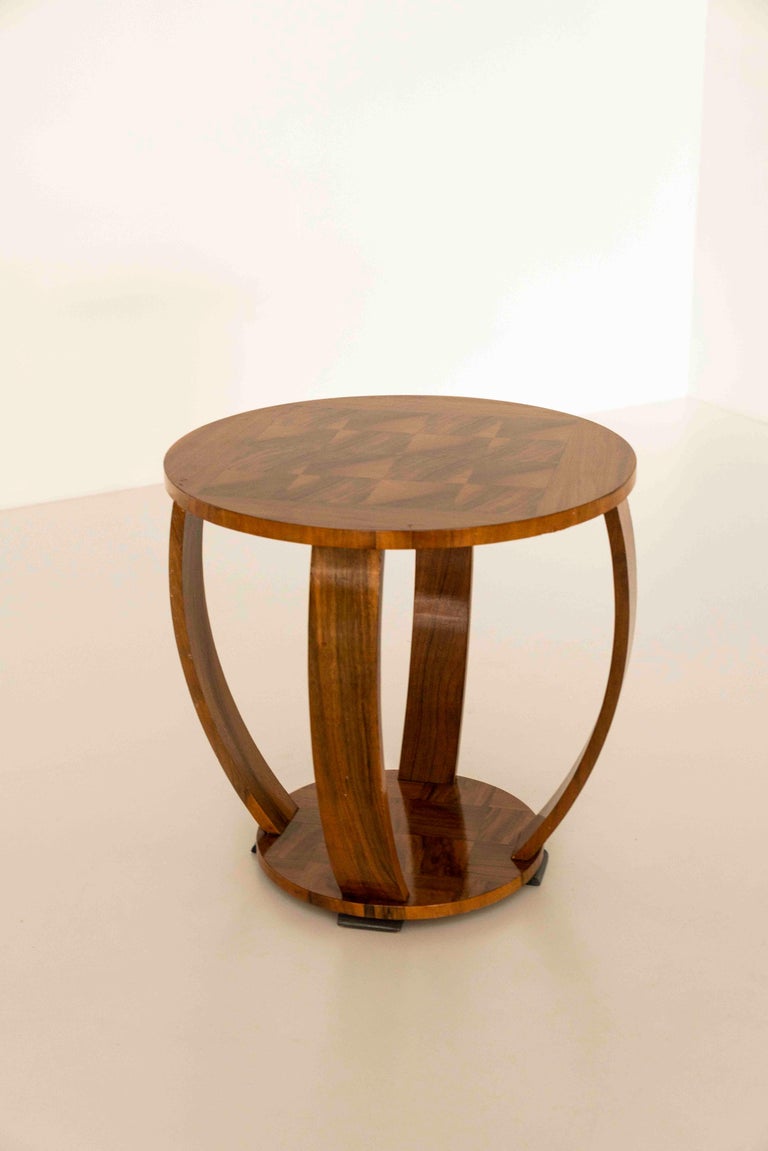Round Art Deco Coffee Table with Chesspiece Motiv on Top For Sale at ...