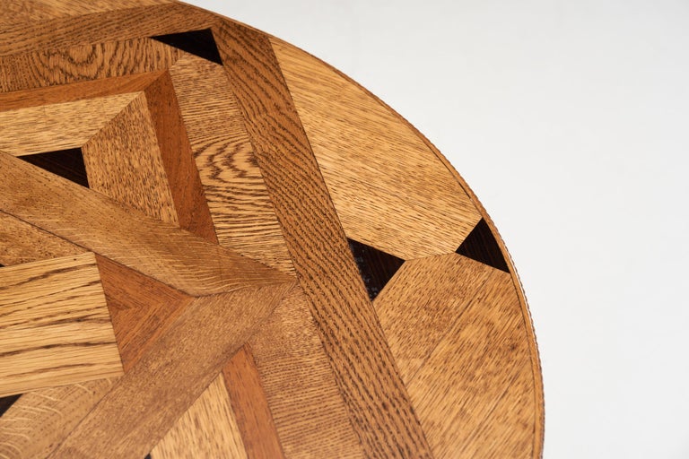 Round Art Deco Coffee Table with Intarsia, the Netherlands, 1930s For ...
