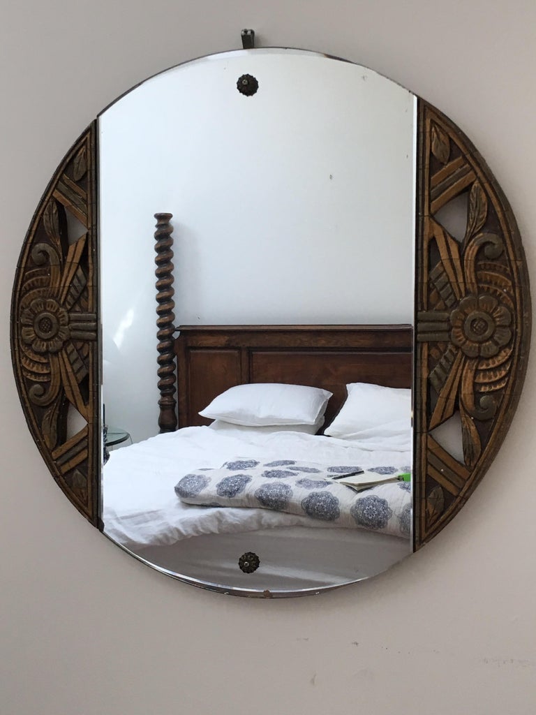 Round Art Deco Mirror For Sale at 1stDibs | art deco round mirror ...