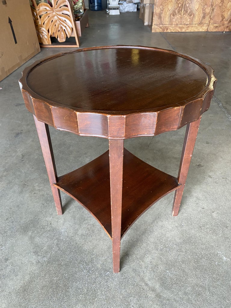Round Art Deco Smoking Side Two-Tier Table with Bottle Cap Top For Sale ...