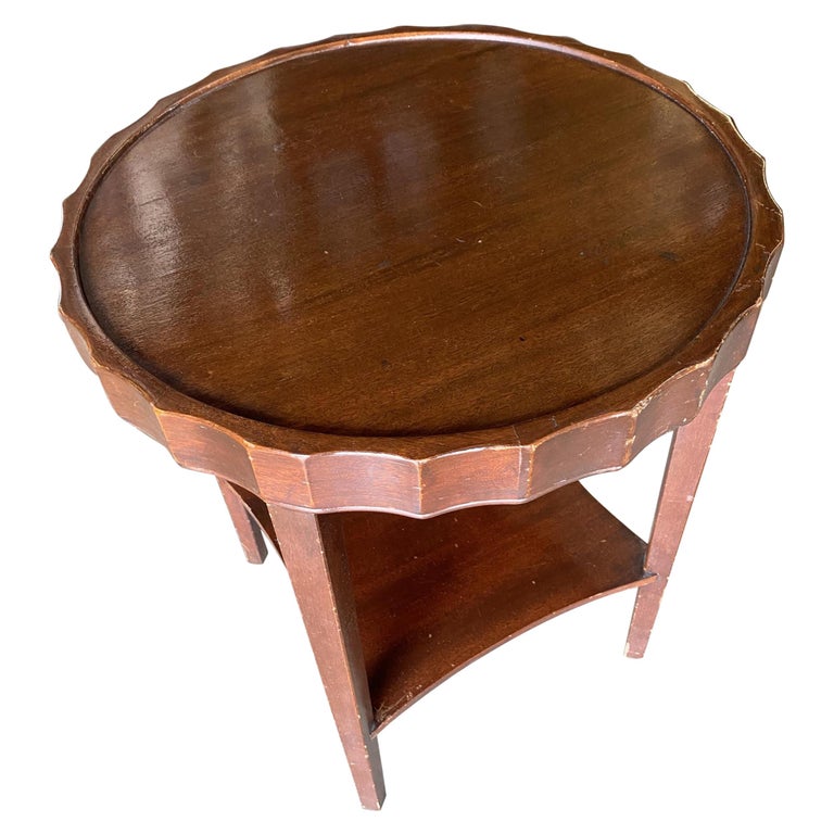 Round Art Deco Smoking Side Two-Tier Table with Bottle Cap Top For Sale ...