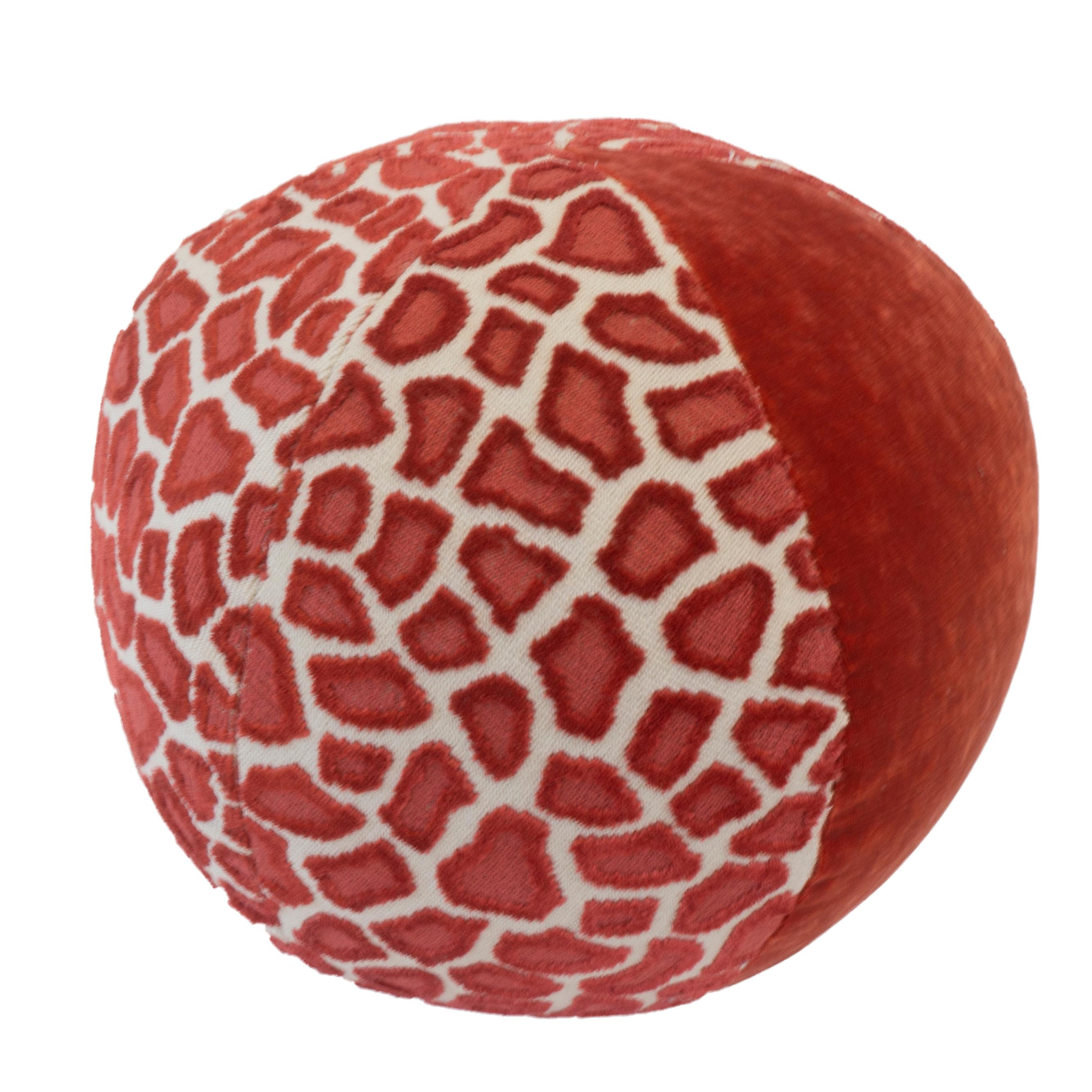 Round Ball Pillow in Leopard Print Cut Velvet For Sale at 1stDibs ...