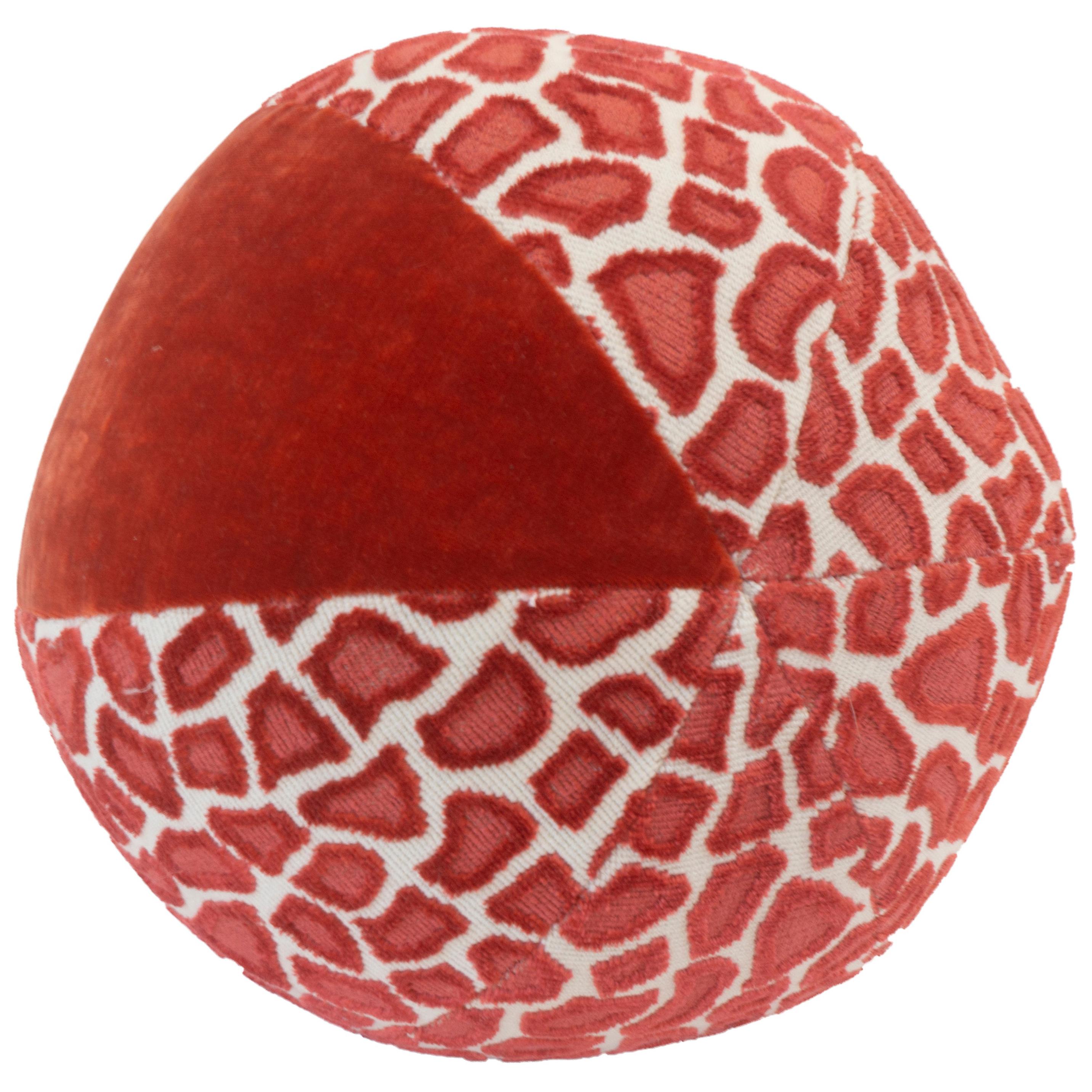 Round Ball Pillow in Leopard Print Cut Velvet For Sale at 1stDibs ...