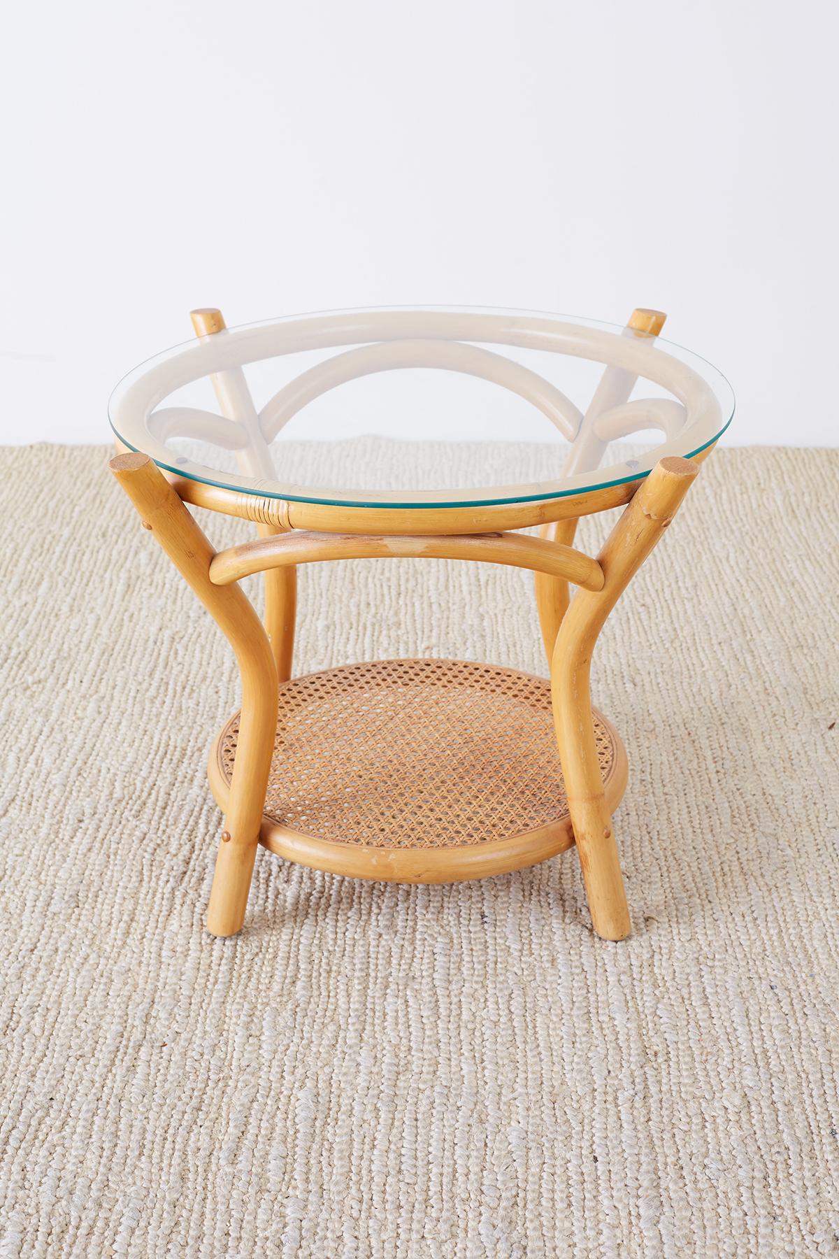 Round Bamboo and Rattan Two-Tier Drinks Table For Sale at 1stDibs ...