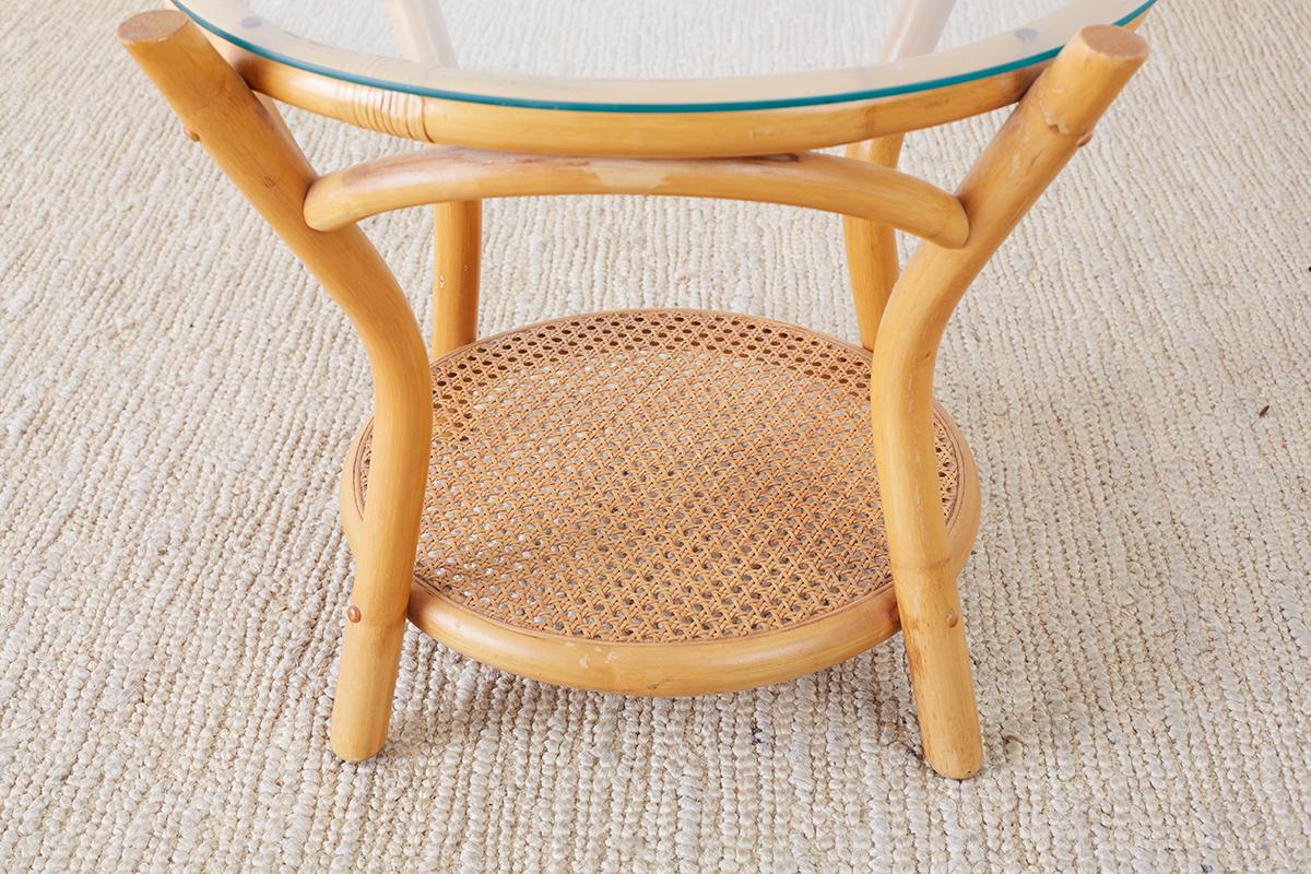 Round Bamboo and Rattan Two-Tier Drinks Table For Sale at 1stDibs ...