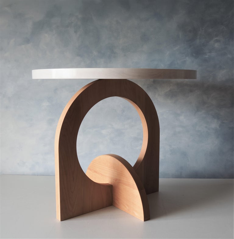 White and Beech Round Crescent Dining Table by MSJ Furniture Studio For ...