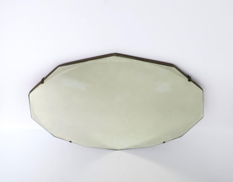 Round Beveled Glass Wall Mirror Hollywood Regency Style, circa 1940s ...