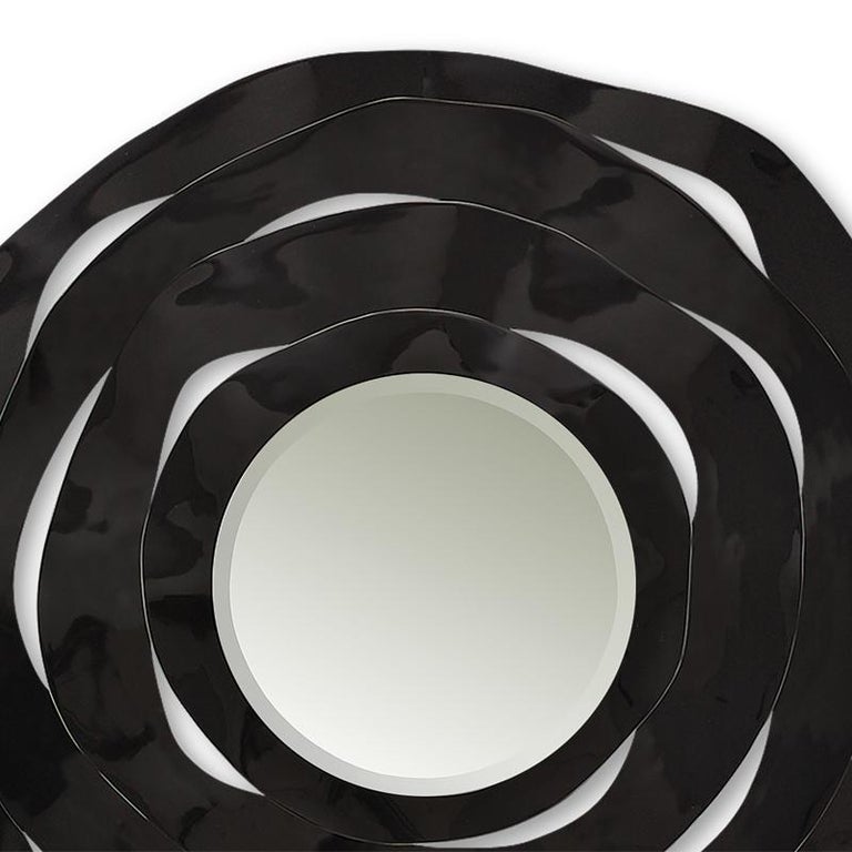 Round Black Ribbon Mirror For Sale at 1stDibs