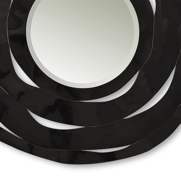 Round Black Ribbon Mirror For Sale at 1stDibs
